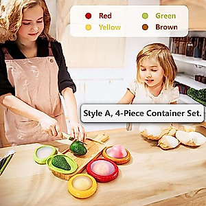 SOOPLEU Avocado Saver and Tomato Holder - Set of 4 Reusable Storage Containers for Fridge - Ideal for Apples, Garlic, Onions, Lemons, and Potatoes