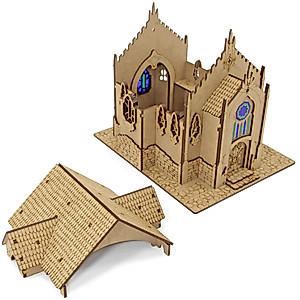 Temple Church D&D Wooden Laser Cut Buildings Fantasy Terrain 25mm 32mm 28mm Miniatures for Dungeons and Dragons, Pathfinder & Other Tabletop RPG