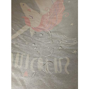 VAIVUSTO Round Laundry Basket Waterproof Canvas Large Clothes Basket Laundry Hamper with Rope Handles Cute Cartoon Kids Nursery Hamper for Kids Room Toy Storage Girls Room Decor (Gray Unicorn)