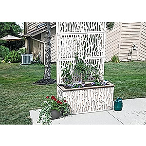 Barrette Outdoor Living 73030573 Sprig Decorative Screen Panel, White