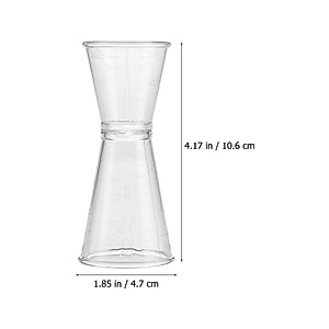ULTECHNOVO Jigger for Bartending, 5pcs Double Jigger Clear Plastic Jigger Shot Japanese Shot Glass Mixed Drink Measurer Cocktail Double Head Measuring Cup Kitchen Bartender Tools for Home Bar