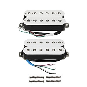 FLEOR Alnico 5 Guitar Pickup Double Coil Humbucker Pickups Neck and Bridge Set White