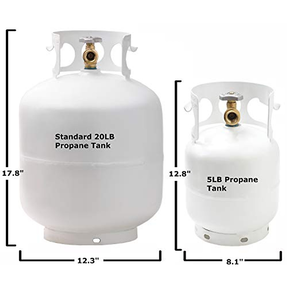Flame King YSN011 11 Pound Steel Propane Tank Cylinder With Type 1 Overflow Protection Device Valve, Great For Camping, Fire Pits, Heaters, Grills, Overlanding
