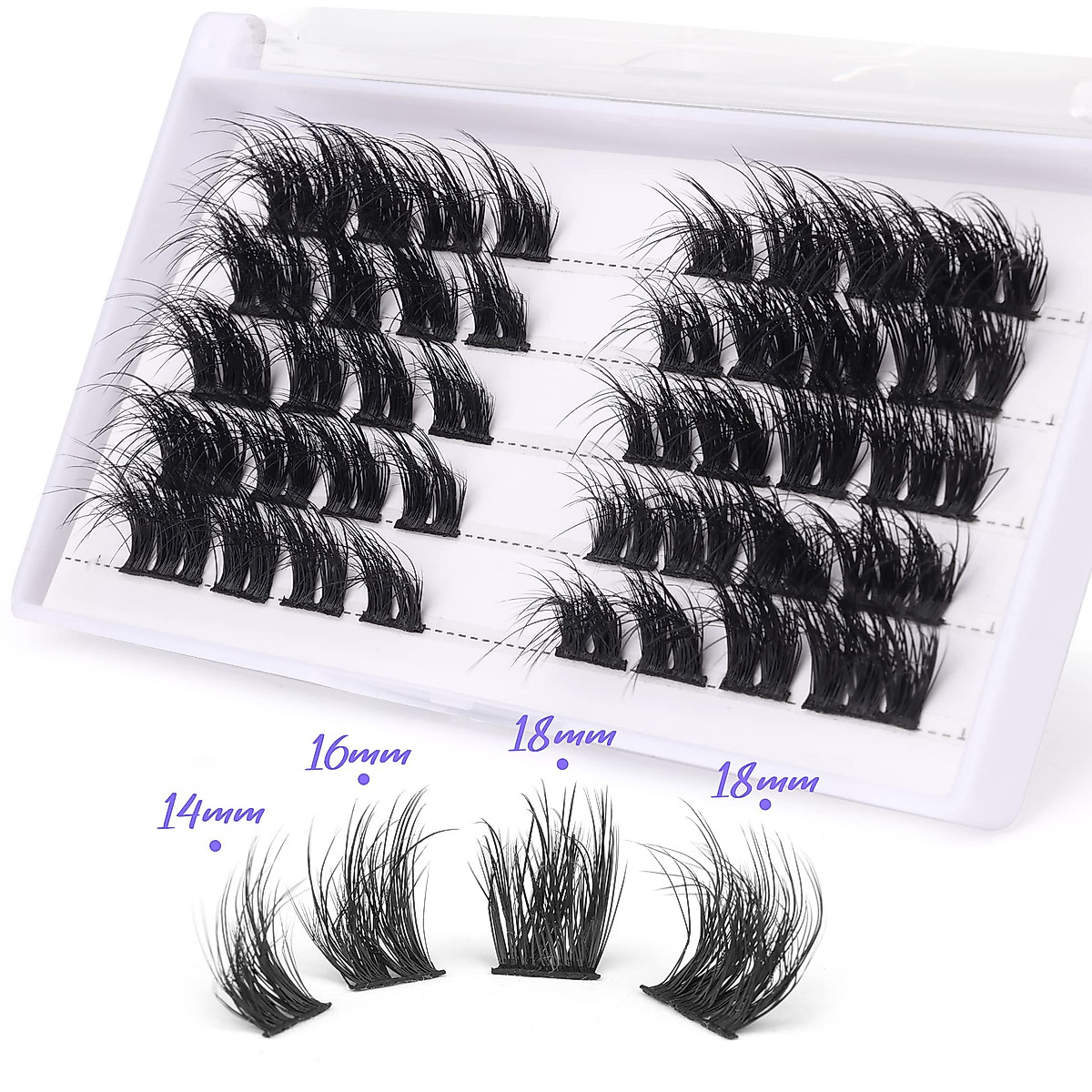 Cluster Lashes Wispy Eyelash Extensions 3D Flat DIY Flat Lash Clusters Individual Faux Mink Lashes False Eyelashes Pack by ALICE