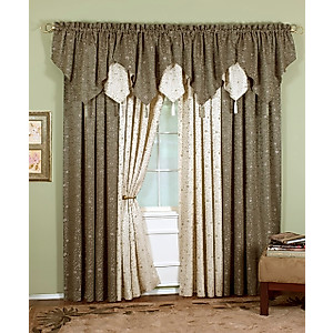 Today's Curtain Lexington Ascot 40" W x 25" L, Ecru/Sage