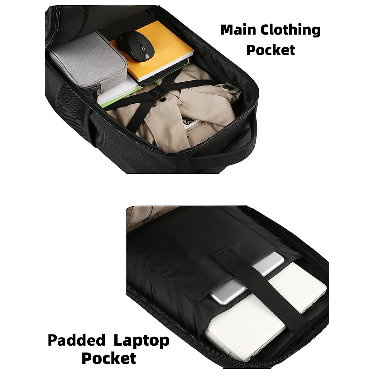 Rolling Backpack, MATEIN 17 inch Water Resistant Wheeled Laptop Backpack, Carry on Luggage Business Bag, College Student Computer Bookbag Trolley Suitcase for Men Women Adults to Travel, Black