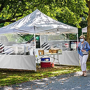 MordenApe Clear Sidewall for 10x10 Pop up Canopy - Straight Leg, Splicing Transparent Canopy Walls, Instant Canopy Tent Sunwall 10x6.3 Ft (White)