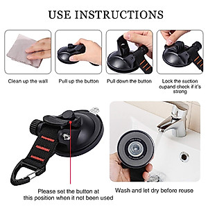 CONBOLA Suction Cups Hooks Heavy Duty Camper Accessories Car Camping Essentials Tie Down 2 Pieces Suction Cup with Securing Hook Strong Power for Car Awning Boat SUV Tent Window Glass..(2 pcs)