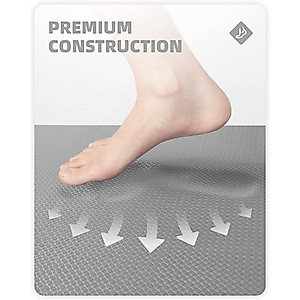 Color G Kitchen Runner Rug Floor Mat, Cushioned Anti-Fatigue, Non Skid Waterproof Comfort Standing Rugs, Memory Foam, 17"x79", Grey