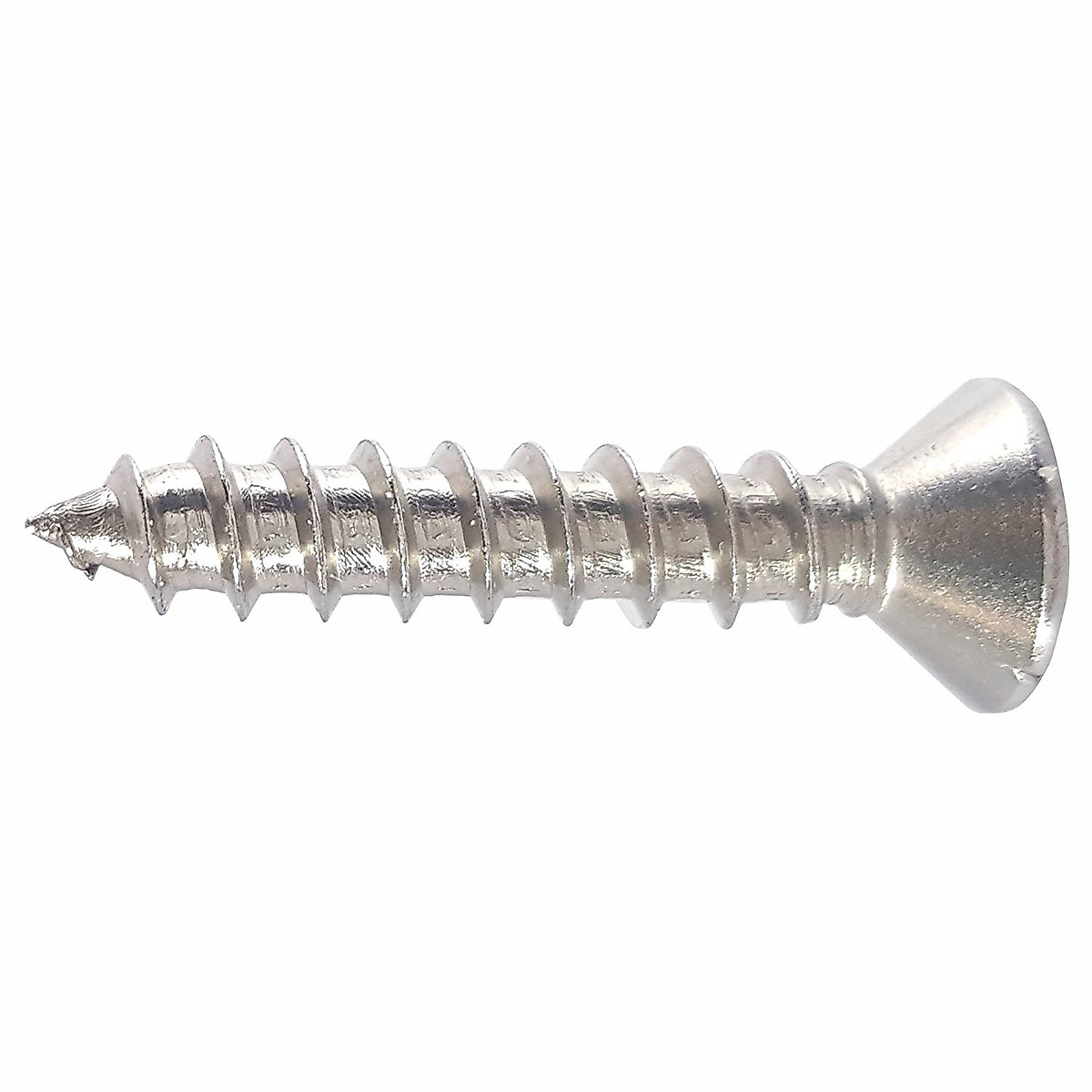 #10 x 1-3/4" Oval Head Sheet Metal Screws, Square Drive, Stainless Steel 18-8, Full Thread, Bright Finish, Self-Tapping, Type A, Quantity 50 by Fastenere