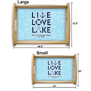 Live Love Lake Natural Wooden Tray - Large (Personalized)