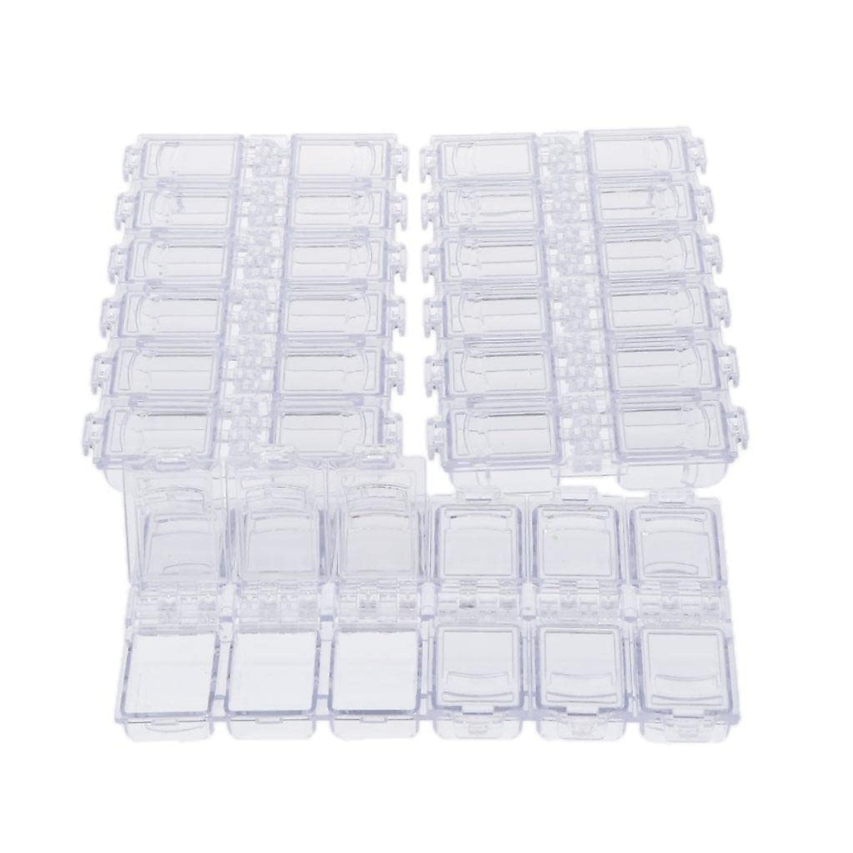 Luzhengyang 12 Slots Gemstone Storage Box Plastic Case - Jewelry Organizer with Clear Compartments for Beads, Nail Tips, and More - Plastic Container for Home and Office - Clear