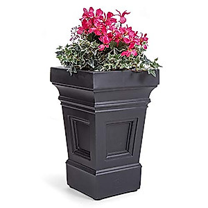 Step2 Atherton Planter Box – Onyx Black Indoor or Outdoor Planter – Customizable Self-Watering Feature – Durable, Low Maintenance Construction – Fully Assembled