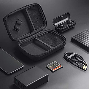 LENTION Portable Pouch Case for 2.5 inch External Hard Drive, Laptop Power Adapter, Phone Charger, Wireless Mouse, Cable, Power Bank, SSD, HDD, Accessories, EVA Travel Organizer