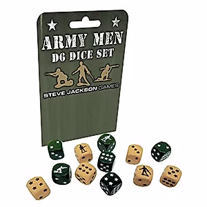 Army Men d6 Dice Set | 12 Pcs | 16mm Six-Sided | Star and Army Men Pips | Tabletop Roleplaying Games | RPG | from Steve Jackson Games