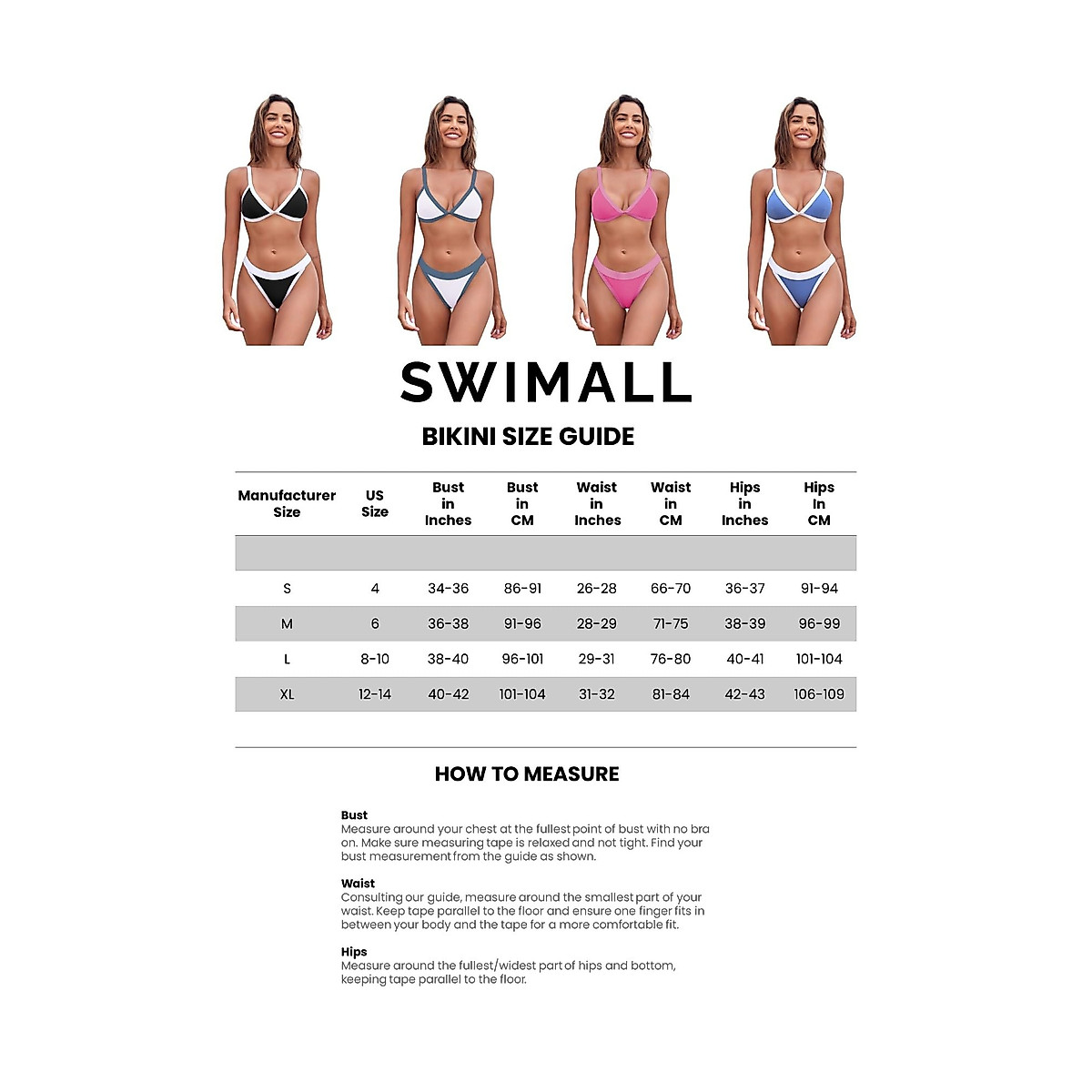 swimall Women's Triangle Bikini Set Sexy Brazilian Sporty Two Piece Swimsuit Cute Bathing Suit - White - Medium