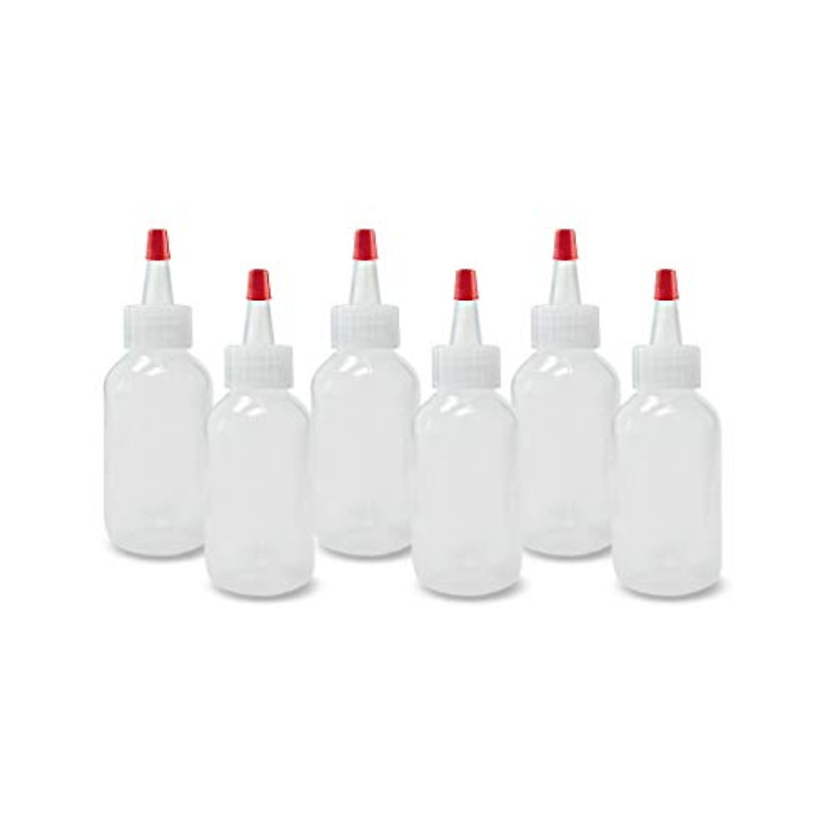 ljdeals 2 oz Plastic Squeeze Bottles with Yorker Caps, for Condiments, glues, Paints, Craft, Sauce and More…Pack of 6, BPA Free, Made in USA