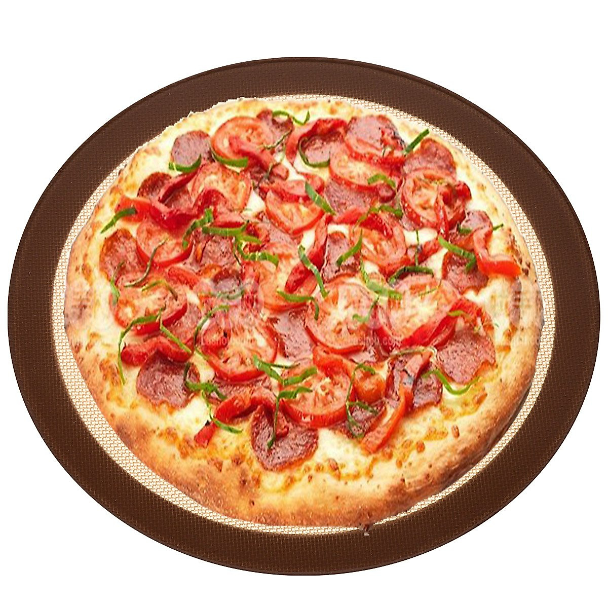 Bluedrop Round Silicone Baking Mats and Perforated Baking Sheet Sets For Toaster Oven Liners Pizza Tarlets Bread Cooking Sheets Air Fryer Non Stick Baking Mats Pack of 2