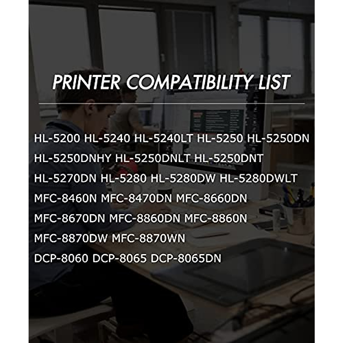 (4 Pack, Toner+Drum) Green Toner Supply Compatible TN580 DR520 Toner Cartridge and Drum Unit (3xToner + 1xDrum) Used in Brother MFC-8870DW MFC-8890DW Printer