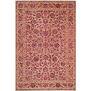 SAFAVIEH Valencia Collection Area Rug - 8' x 10', Pink & Multi, Vintage Boho Chic Distressed Design, Non-Shedding & Easy Care, Ideal for High Traffic Areas in Living Room, Bedroom (VAL113H)