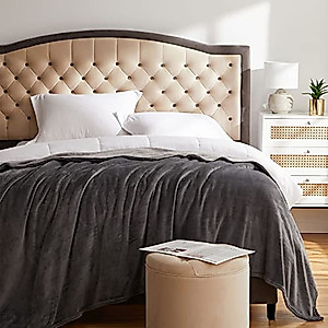 KMUSET Fleece Blanket Throw Size Dark Grey Lightweight Super Soft Cozy Fuzzy Bed Blankets Microfiber Factory Shop