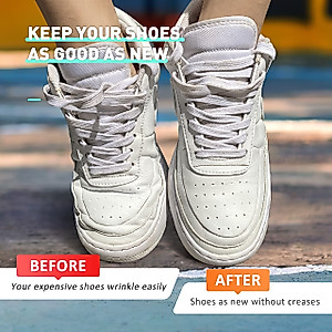 Crease Protectors Suitable for Most Sneakers, 4 Pairs Crease Protectors for Jordan 1, Air Force 1, and Dunk Low; Men's 7.5-12/ Women's 5-8.5 (Men's US Size 7.5-12, Black+White)