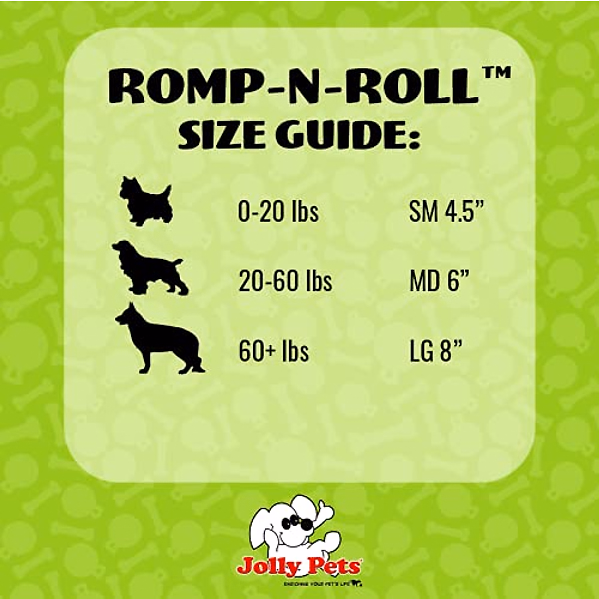 Jolly Pets Romp-n-Roll Rope and Ball Dog Toy, 8 Inches/Large, Blueberry, All Breed Sizes