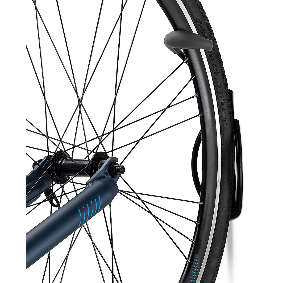 Schwinn Wall Mount Bike Hanger, Space Saving Vertical Garage Storage for Bicycle, Fits Up to 3 Inch Tire Width, Can Hold Up to 50 lbs., Hangs One Bike, Black