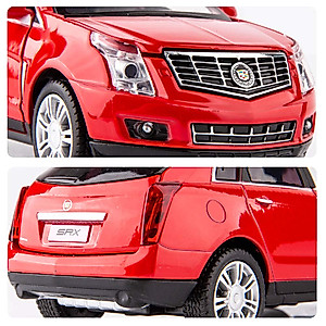 TGRCM-CZ Diecast Model SUV Cars Toy Cars, SRX 1:32 Scale Alloy Pull Back Toy Car with Sound and Light Toy for Girls and Boys Kids Toys (Red)