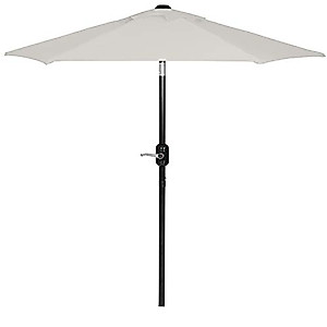 Punchau 6 Ft Outdoor Patio Umbrella, Easy Open/Close Crank and Push Button Tilt Adjustment - Beige Market Umbrellas