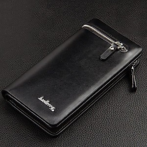 Rswsp Minimalist Leather Bifold Wallet for Men Business Casual Card Cases Large Storage Capacity，KF010BL