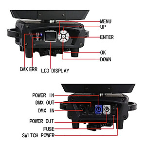 V-Show LED Aura Zoom Moving Head Light with Folding Clamp - 19x15W Beam Zoom Rotating Stage Wash Light, DMX512 Sound Activated Lighting Effect RGBW 4 in1 Dj Disco Club Party