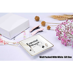 Topthink Expectant Patronum-New Mum Presents-Mom to Be-Have a Baby-Funny Pregnancy Announcement Gift-Baby Reveal Gifts for First Time Mother-Ceramic Jewelry Holder Ring Dish Trinket Tray