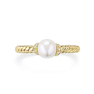 888 Easy Shop Gorgeous Wedding Ring for Women 18k Yellow Gold White Pearl (7)