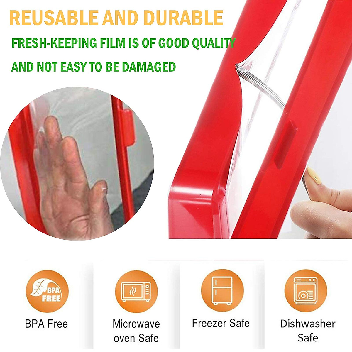 Food Plastic Preservation Tray, Stackable Food Tray Reusable Creative fresh tray storage for Food Preservation (4 Pack)