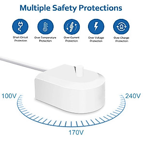 Replacement Charger Base for Philips Sonicare Electric Toothbrush HX6100, Travel Charger for Philips Sonicare HX3000 / HX6000 / HX8000 / HX9000 Series