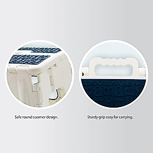 BROOKSTONE 13" Non-Slip Textured Grip Surface, Foldable Space Saving Design, Carrying Handle, Holds Up to 300 Pounds, for Kitchen and Rest of Home