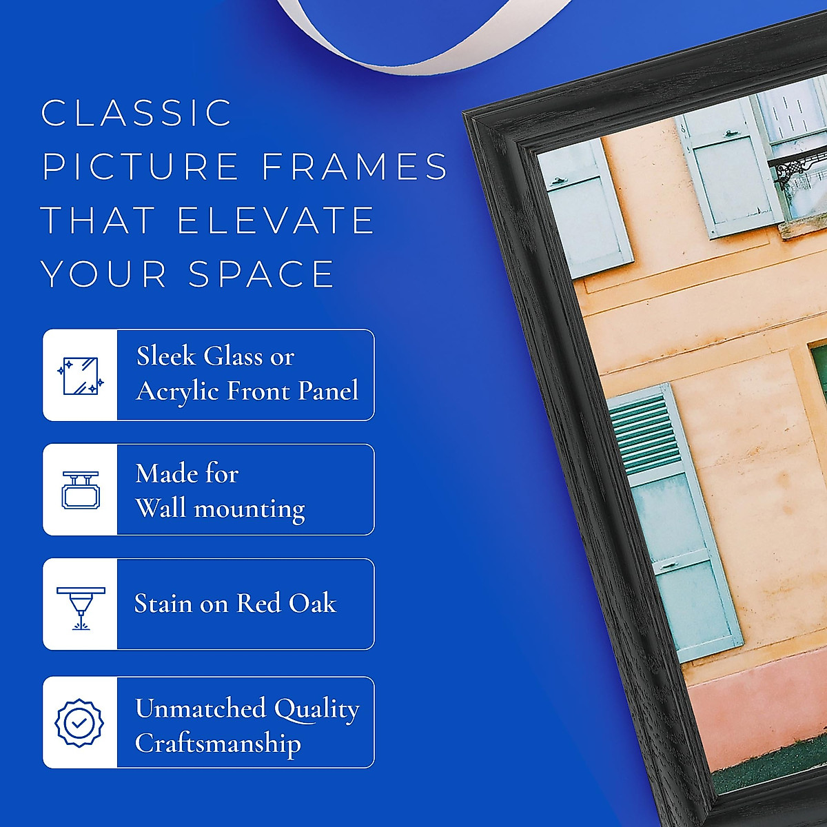 ArtToFrames 15x19 inch Black Stain on Solid Red Oak Wood Picture Frame, 2WOM0066-59504-YBLK-15x19