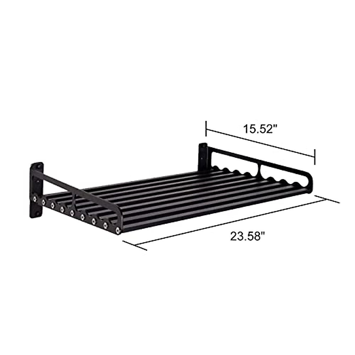 Goyappin Wall-Mounted Electric Oven Holder Shelf, 23.58"x15.52" Microwave Wall Shelf Microwave Oven Rack Kitchen Wall Pot Pan Rack Weight Bearing 80 lbs for Electric Oven Microwave