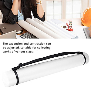 Poster Tube, Drawing Storage Tube, with Strap PE Moisture-Proof Waterproof for Posters Maps Artworks Documents(White)