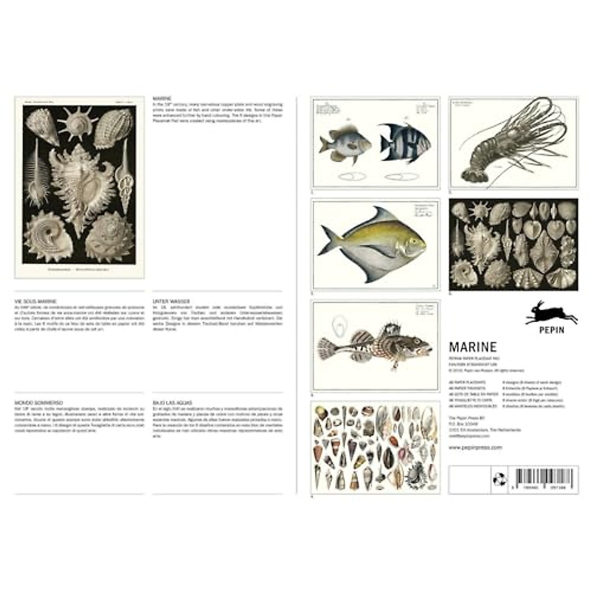 Marine: Paper Placemat Pad (Multilingual Edition) (English, French and German Edition)