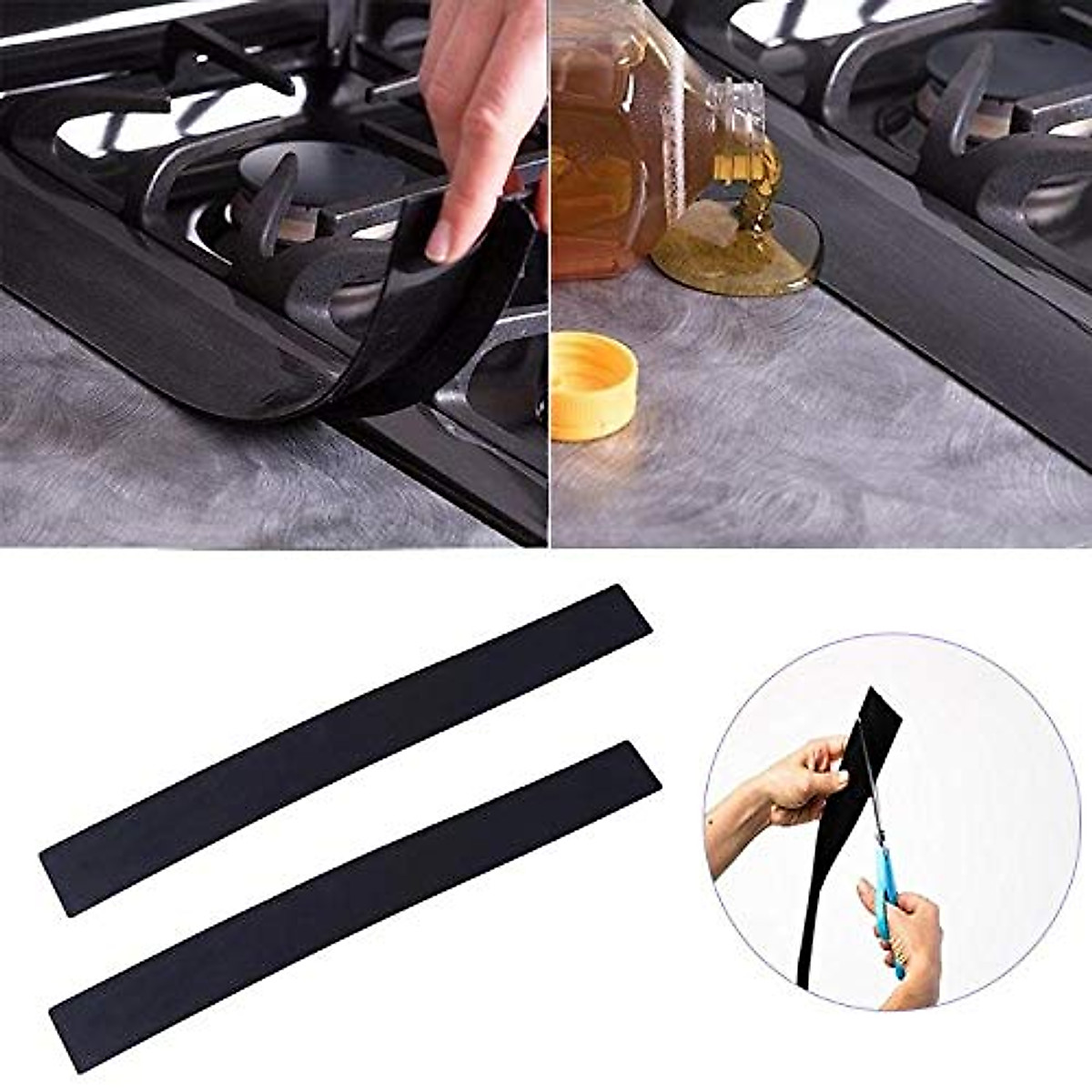 Oven Guards for Sides, 2 Pack Stove And Counter Gap Cover, Waterproof Stove Counter Gap Cover Stove Gap Covers, Silicone Stove Gap Cover Stove Gap Guard Stove Side Gap Guards Range Gap Filler