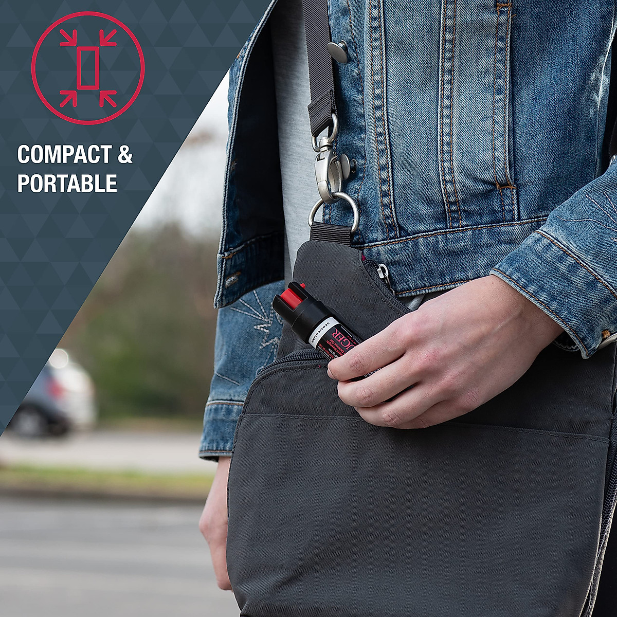 SABRE Ruger Pepper Gel with Clip, 35 Bursts, 12-Foot (4 Meter) Range, Gel Is Safer, Contains UV Marking Dye, Twist Lock Safety, Black , 0.67 Fluid Ounces