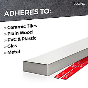 CUCINO Magnetic Knife Holder for Wall 10" No Drilling incl. Self Adhesive Tape - Extra strong Knife Holder - Awarded Knife Magnetic Strip - Made of Stainless Steel