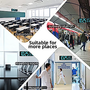 TXL Digital Wall Clock Large Display, 16.5" LED Wall Clock with Date and Temperature,Count Up/Down Timer Clock with Remote Control, Adjustable Brightness Alarm Clock for Home, Office, Gym, Elderly