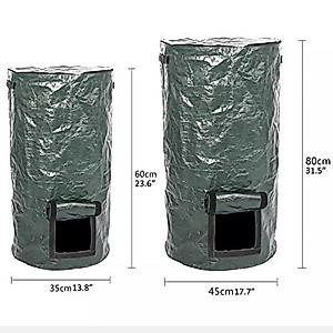 SKGFKYRM Garden Compost Bag Composting Bins Plastic Light Weight Collapsible and Reusable Organic Bags Gardening Gifts Compost Bin Outdoor (Size : 45x80cm)
