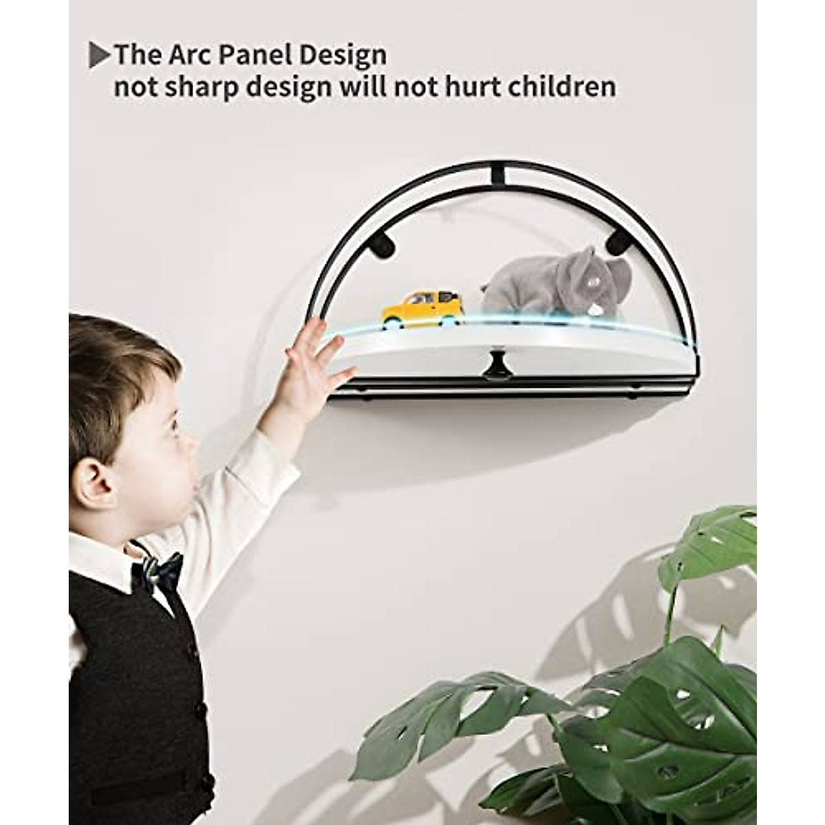 Petrala White Nightstand, Mini Simple Floating Nightstand Modern Minimalist Wall Mount Shelf for Bedroom Decor Sturdy Small Storage Rack Foldable Bedside Table for Bedroom Living Room Study Room