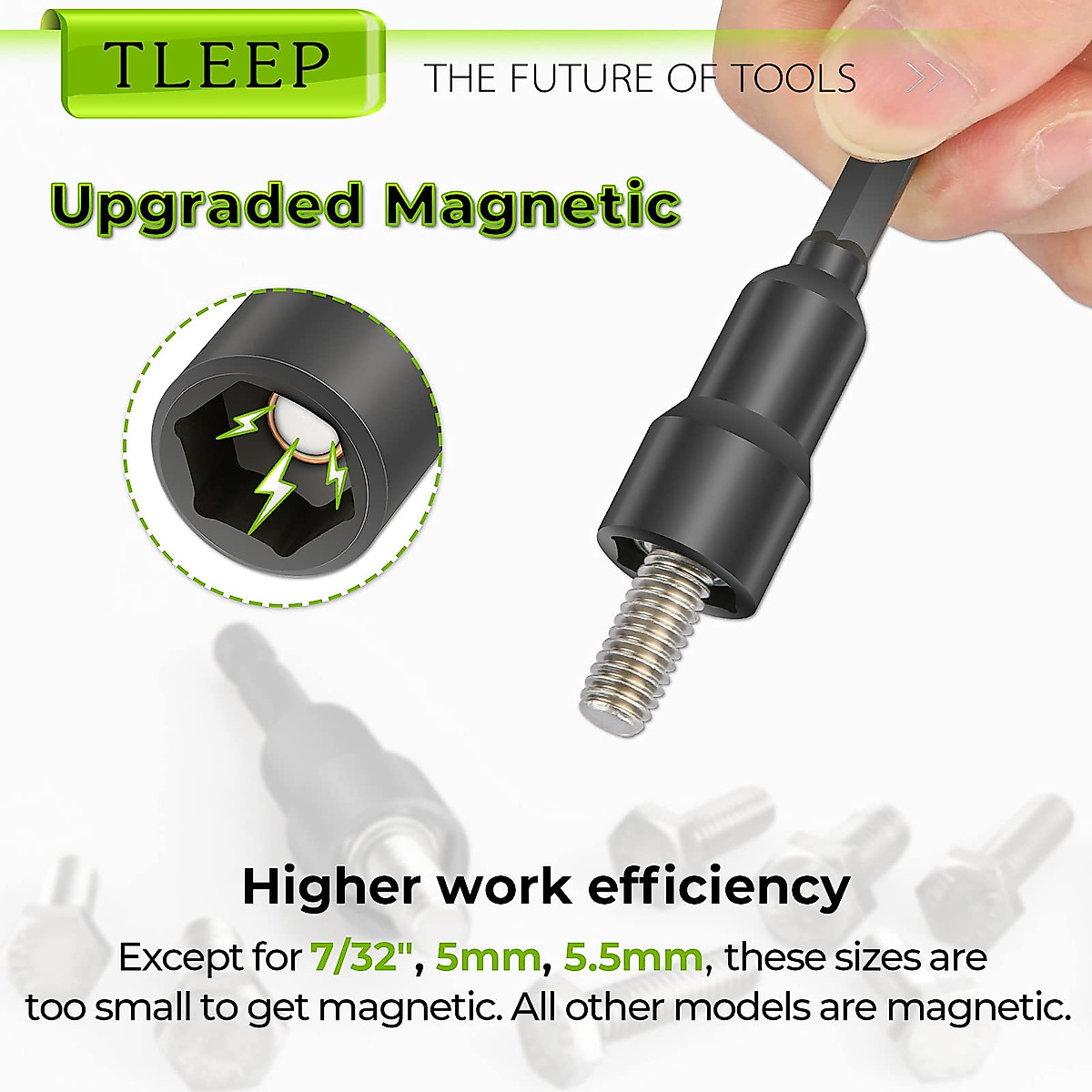 TLEEP 20 x Magnetic Power Nut Driver Set for Impact Drill, Extended 1/4" Hex Head Drill Bit Set SAE & Metric, 10 x 1/4 Inch Hex Head Allen Wrench Drill Bits Long 100MM, Metric 1.5mm to 12mm