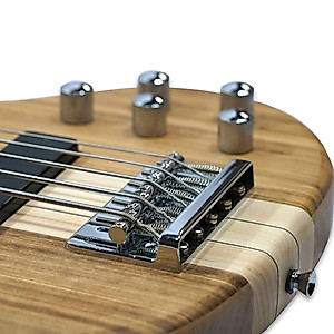 TARIO 5 String Electric Bass Guitar Millettia Laurentii+Okoume body maple neck