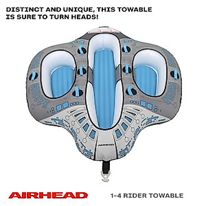 Airhead Quadra Cruiser, 1-4 Rider Towable Tube for Boating